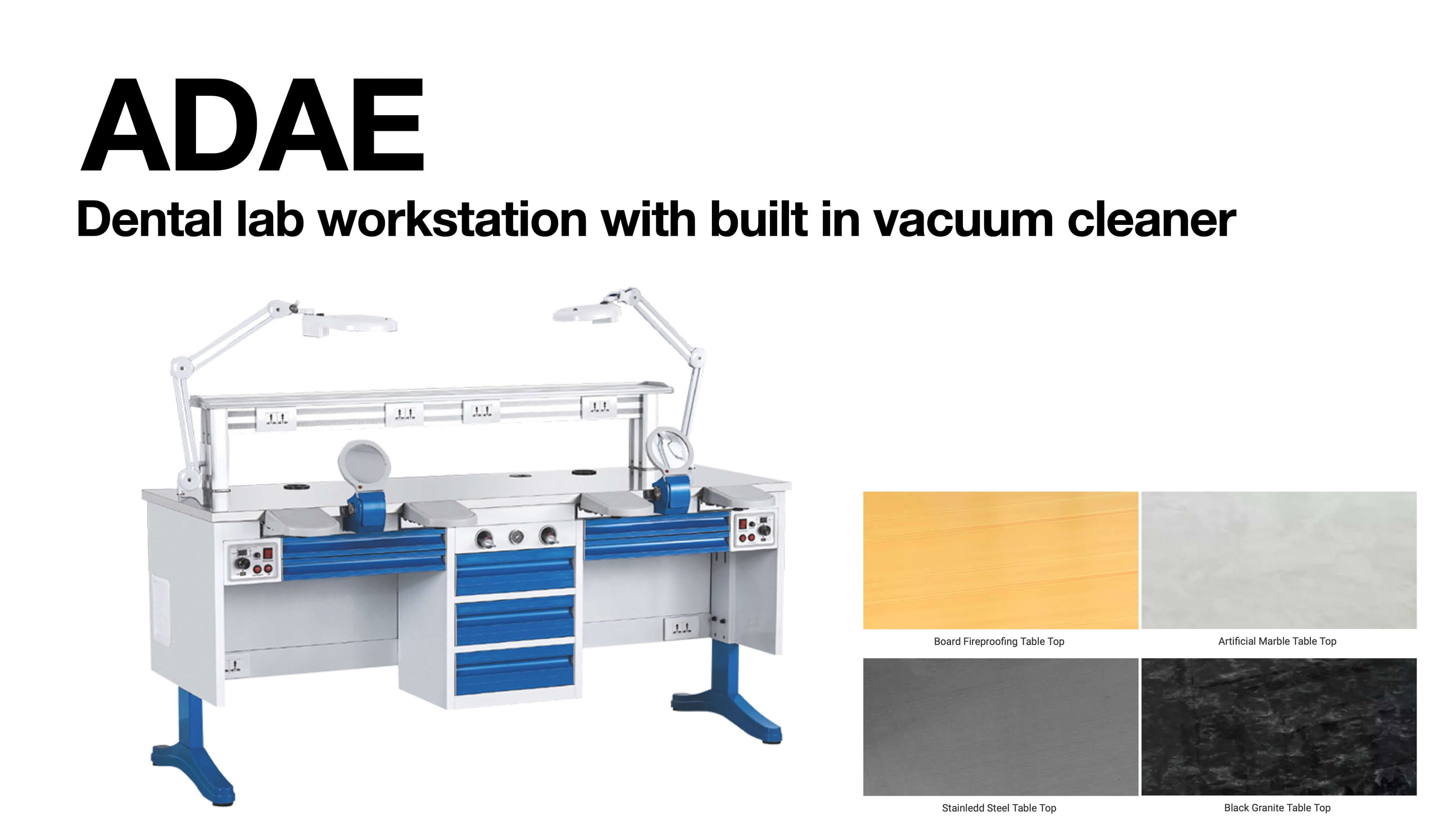 ADAE AD-1 Dental Lab workstation with built-in vacuum cleaner(Double ...